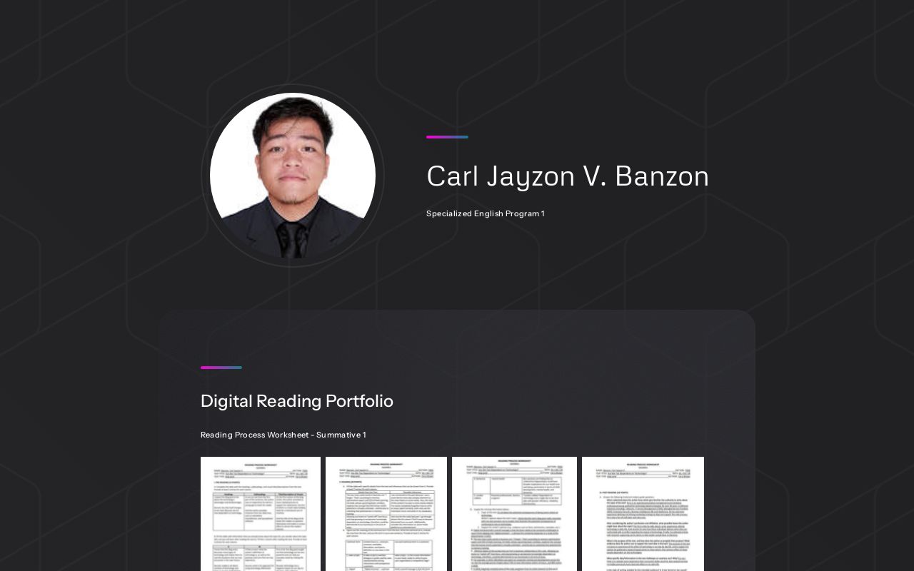 Banzon - Digital Reading Portfolio